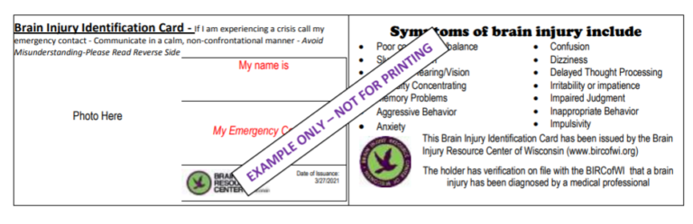 Brain Injury Identification Wallet Card - The Brain Injury Resource ...