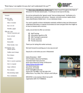 Brain Injury Identification Wallet Card - The Brain Injury Resource ...